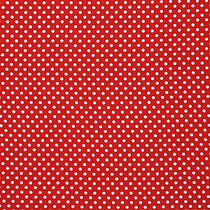 Mook Fabrics Flannel PRT Polka Dot, Red/White Cut by The Yard