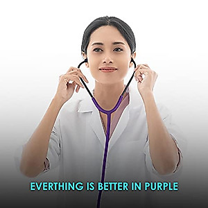 Clairre Single Head Stethoscope for Doctors/Nurses/Nursing Students, for Medical and Home Use (Purple Tube, Without EVA Case)
