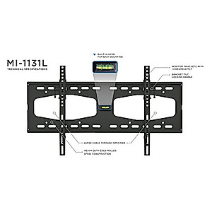 Mount-It! Slim Tilting TV Wall Mount Bracket for 32-55 Inch Samsung, Sony, Vizio, LG, Sharp TVs with Low Profile Design up to VESA 600x400mm, Black