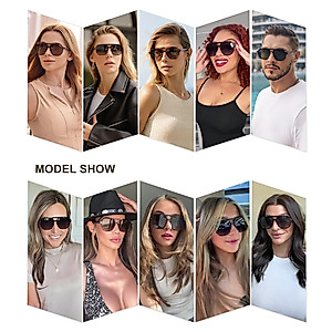 SOJOS Retro Trendy Aviator Polarized Sunglasses Men Women Vintage 70s Square Stylish Frame Sun Glasses SJ2283 Tortoise Brown Grading Lens