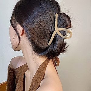 SEVEN LUCKY LIGHT Medium Hair Clips,7 Pcs Simple Design Butterfly Hair Clips 4.5" Claw Clips for Thick Hair,Basic Style Neutral Hair Clips for Women