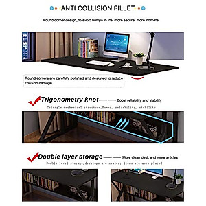 GFHFHITJ Simple Home Desk - Student Writing Desktop Desk - Modern Economic Computer Desk - Office Simple Study Desk - Fast Shipment (Black)