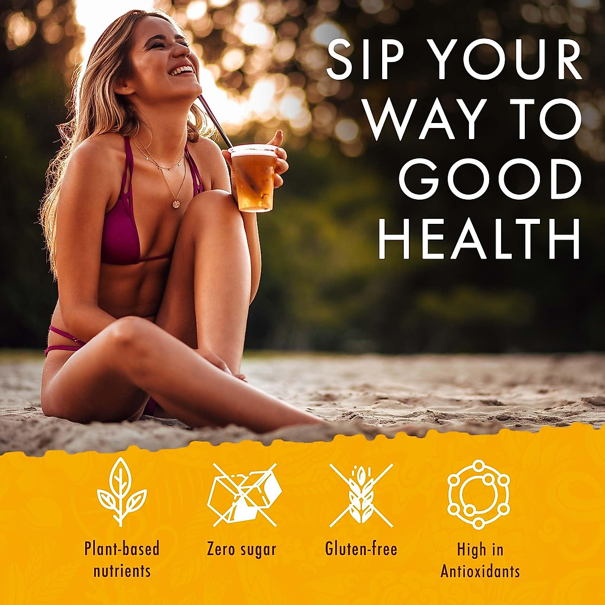 Hawaiian Natural Tea Mango Peach Flavored Organic Tea - Tropical Fruit Green Tea Blend with Black Tea - Perfect Daily Cup & Gift for Tea Lovers - 20 Tea Bags