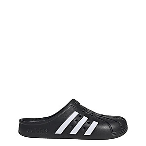 adidas Unisex Adilette Clogs Slide Sandal, Core Black/White/Core Black, 7 US Women/6 US Men