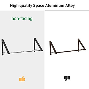 Anjuer Retractable Clothes Rack - Wall Mounted Folding Clothes Hanger Drying Rack for Laundry Room Closet Storage Organization, Aluminum, 2 Racks with Rod (Black)