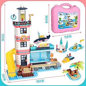 VIOSEBN Friends Lighthouse Rescue Center Building Kit, Pet Day Care Center Building Blocks Sets for Kids Boys Girls 6-12 Years (723 Pieces)