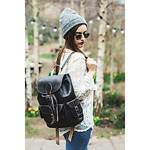 Backpack genuine leather backpack time resistance leather vintage shoulder bag handmade bags travel hiking rucksack casual daypack