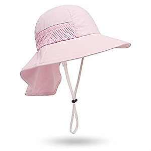 Baby Sun Protection Hat for Infant Toddlers Boys Girls UPF 50+ Sunhat for Outdoor Beach Swim (2-6 T, Pink)