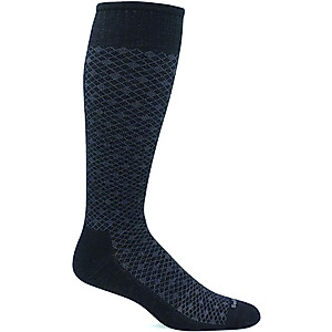 Sockwell Men's Featherweight Moderate Graduated Compression Sock, Black Multi - L/XL
