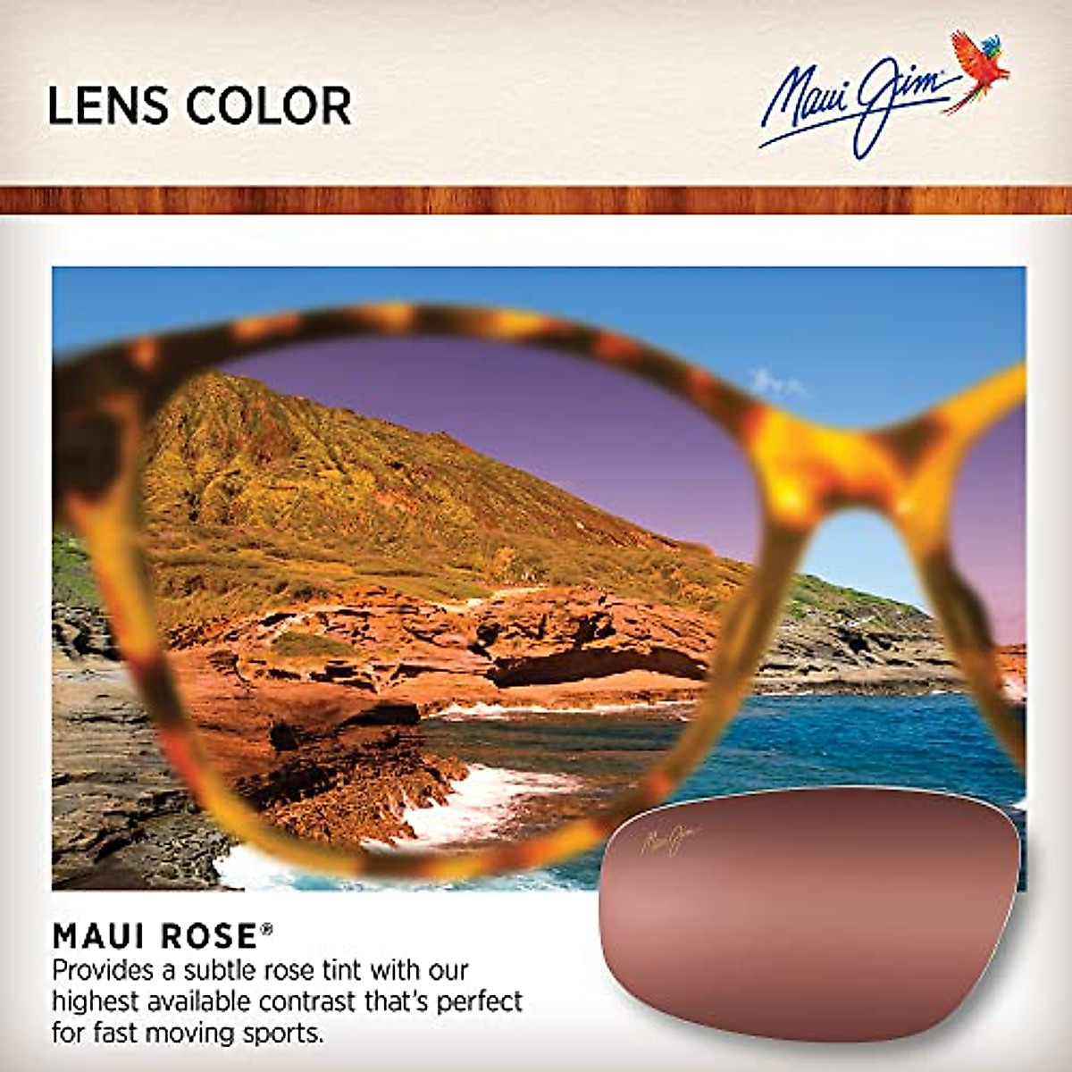 Maui Jim Women's Koki Beach Polarized Fashion Sunglasses, Purple Tortoise/Maui Rose®, Medium