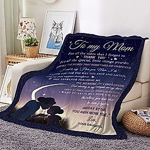 Joyloce to My Mom Blanket from Daughter - Meaningful Gifts for Mom 60"x50", Fleece Throw Blankets Birthday Gifts for Women - Mom Gifts Ideas from Kids for Her Birthday, Mothers Day or Christmas