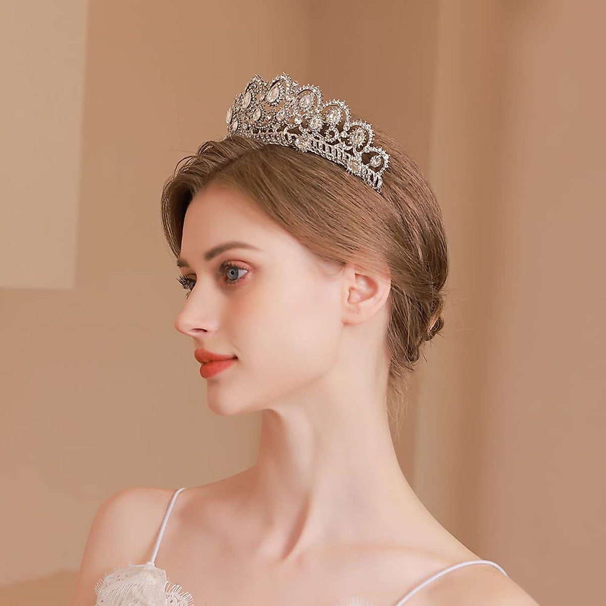 Kamirola Crystal Silver Crown for Women,Queen crown Rhinestone Queen Tiaras for Wedding, Birthday, Prom, Pageant, Festival Party Hair Accessories