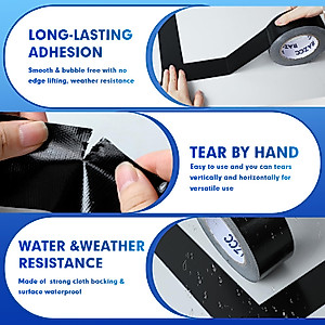 RAZCC Duct Tape, 6 Rolls Black Duct Tape,Heavy Duty, Flexible, No Residue, All-Weather and Tear by Hand, 30 Yard x 2 Inch Per Roll - Bulk Value for Indoor & Outdoor Repairs, Industrial Use