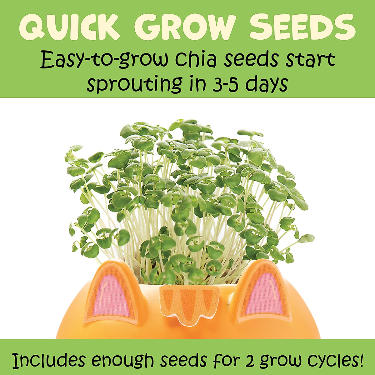 Creativity for Kids Plant-A-Pet: Kitty - Arts and Crafts for Ages 6-8+, Gifts for Girls and Stocking Stuffers, Boy and Girl Toys, Chia Seed Plant Pet