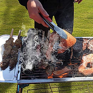 Pellet Smoker Tube, 12" Stainless Steel BBQ Wood Pellet Tube Smoker for Cold Or Hot Smoking, 5 Hours of Billowing Smoke Generator for Electric Gas Charcoal Grill or Smokers,Bonus Brush