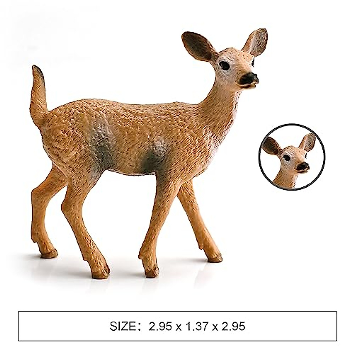 8PCS Deer Toys Forest Animals Figures Toys Woodland Animal Figurines Set Anteater Figurine Beaver Figure Squirrel Monkey Rabbit Fox Deer Model Christmas Party Deco Cake Topper