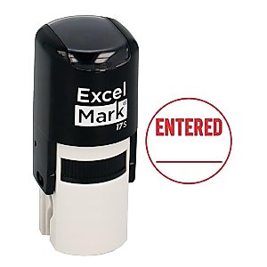 ENTERED - ExcelMark Self-Inking Rubber Stamp - A17 Red Ink