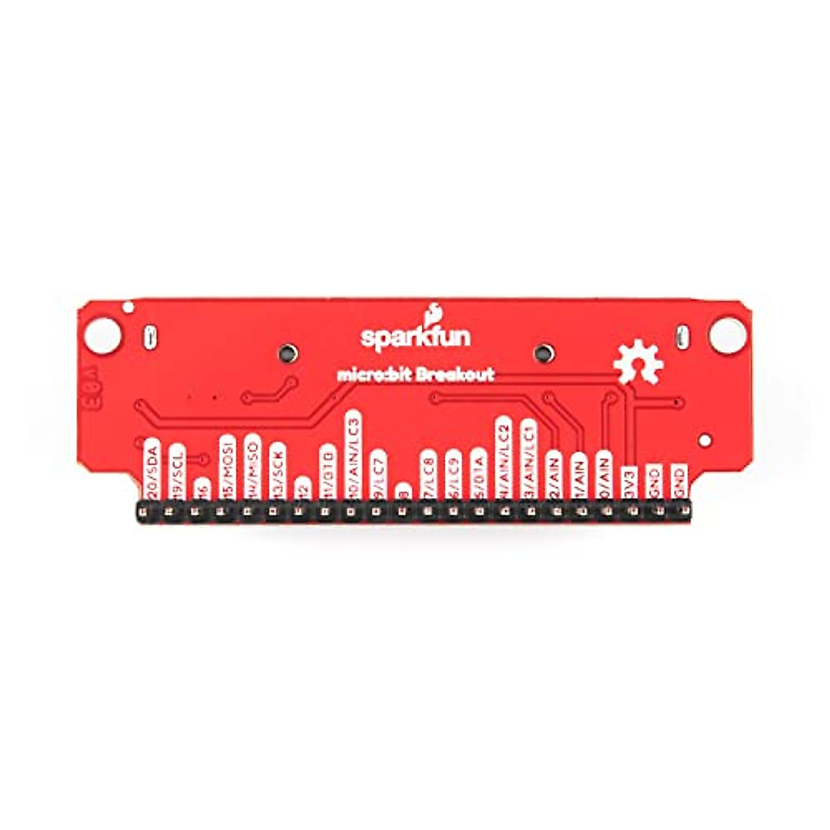 SparkFun Qwiic Compatible with Micro:bit Breakout (with Headers)- Expands The Capabilities Compatible with Micro:bit- Fits Edge Connector- Broken Out 21 GPIO pins to Mail headers- 2X Qwiic Connectors