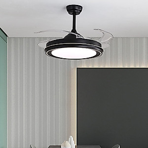 YUEGOO Ventiladores De Techo con Lámparas, Lámpara De Ventilador De Techo, Ventilador De Techo Moderno De 48 "Con Luces Colgantes De Control Remoto Industrial Ligero Para la Sala De Estar De Interiore