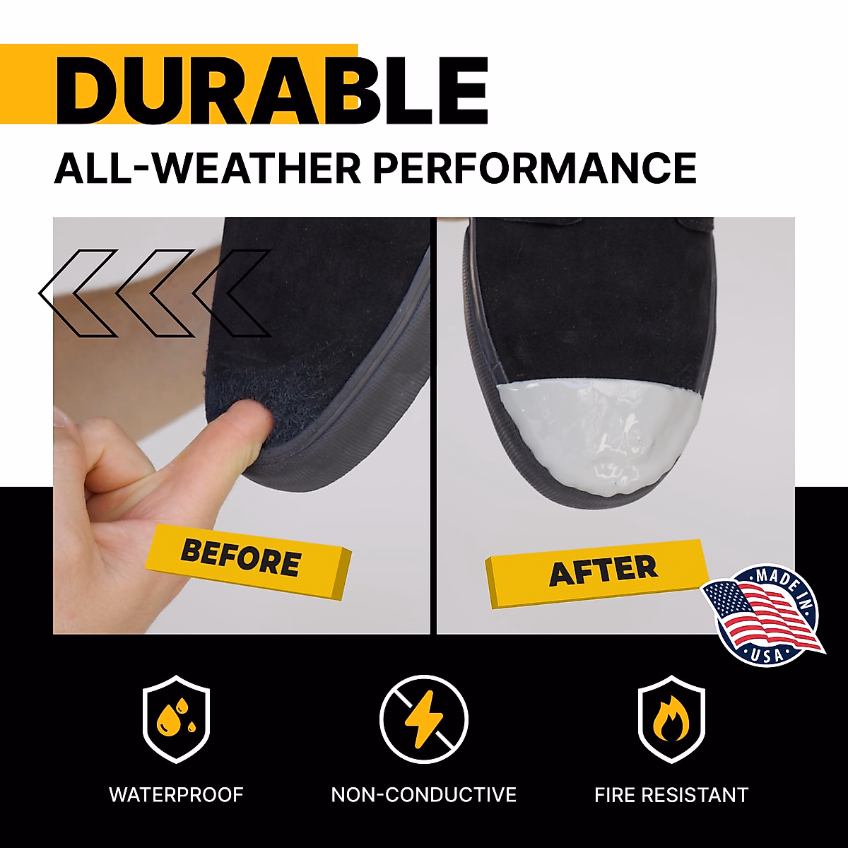 Tuff Toe Pro V2 Baseball and Softball Pitching Toe Guard - Liquid Shoe Repair and Waterproof Crease Protectors (Black)