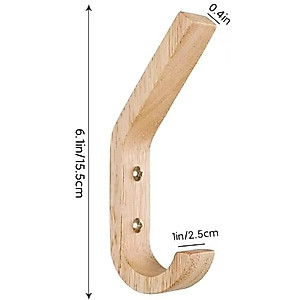 Fujinzhu Wood Hooks Wall Mounted, Coat Hooks Vintage Single Wall Hooks Organizer Heavy Duty for Towel Hat Hanging 4 Pack Oak