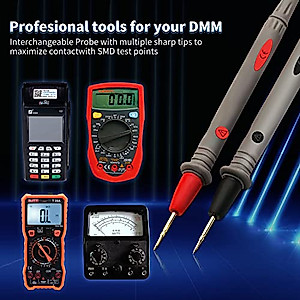 V TELESKY WG-011 III 1000V & CAT IV Test Lead and Safety Alligator Clips Soft Silicone Electrician Test Leads Kit with Silicone Alligator Clips CAT600V (Test Lead)