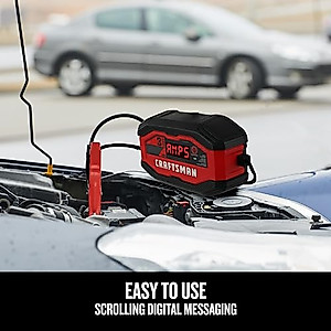 CRAFTSMAN Battery Charger and Maintainer, CMXCESM260, 3-in-1, Fully Automatic, 3 Amps, 12 Volt, for Motorcycle, Car, SUV, Truck and Marine Batteries