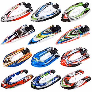 Bath Toy,Wind Up Boat,12 Pack Assorted Bath Boat Toy,Yacht Speed Boat for Swimming Pool, Beaches and Tubs,Outdoor Water Toy for Kids