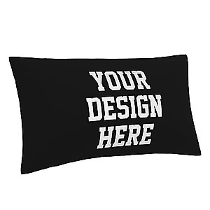 Custom Pillows with Picture Add Your Picture Logo Text Personalized Pillow with Photo Design Your Own Personalized Gifts Black 20x36In Pillow Case
