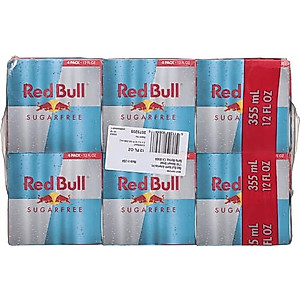 Red Bull Sugar Free Energy Drink, 12 Fl Oz, 24 Cans (6 Packs of 4)