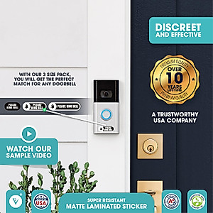 Tiny Please Ring Bell Sign | 3 Sizes Please Ring Bell Sticker | Tiny Sizes Perfect for Video Doorbell | Please Ring Bell Sign Outdoor | 1x0,5 Inches Weatherproof Sticker (Black - 3 sizes)