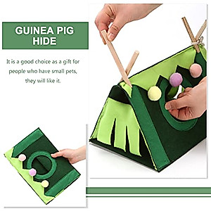 LUOZZY Hamster Tent Hamster Hideout Houses Guinea Pig Hideaway Small Animal Tents Hedgehog Bed Wooden Stick Triangle Tent Pet Supply