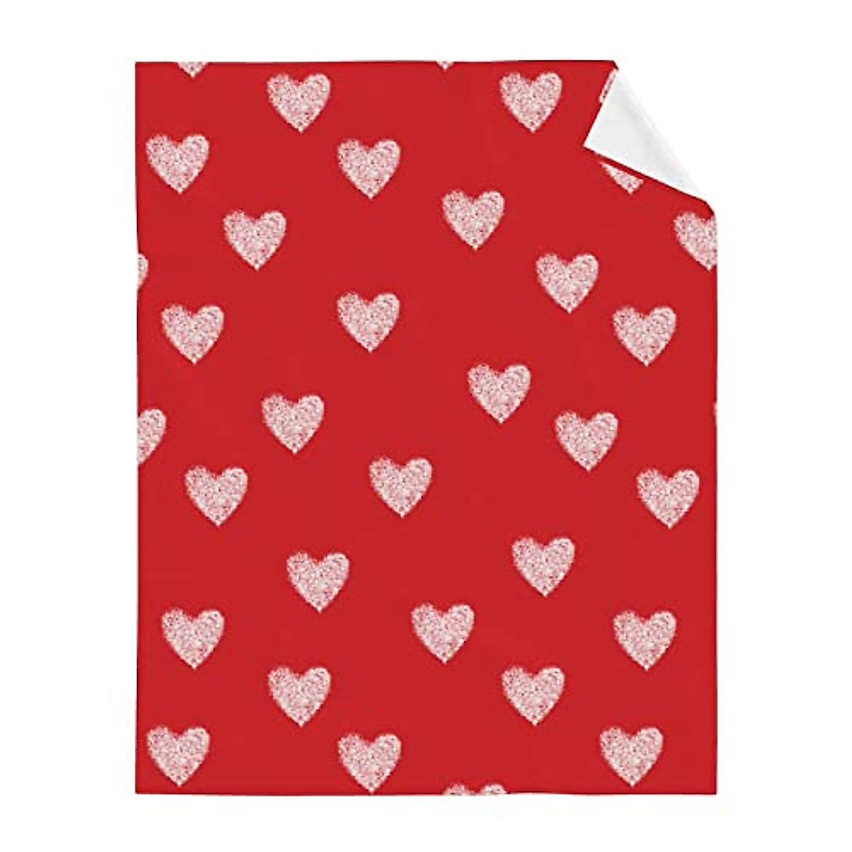 FeHuew Happy Valentine's Day Heart Red Soft Throw Blanket 40x50 inch Lightweight Warm Flannel Fleece Blanket for Couch Bed Sofa Travel Camping for Kids Adults