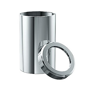 Gatco Modern Round Wastebasket, Chrome - Stainless Steel Trash Can with Removable Lid, Leakproof, 3 Gallon Capacity for Bathroom, Bedroom, Kitchen, or Office