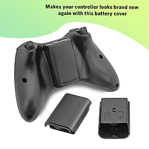 Battery Pack Cover for Xbox 360, Replacement Battery Pack Cover Shell Repair Part Compatible with Xbox 360 Wireless Controller(4 Pack, Black, White)