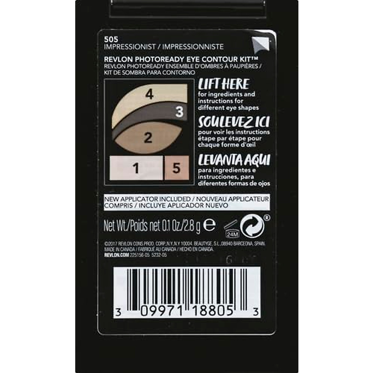 Revlon Eyeshadow Paette, PhotoReady Eye Makeup, Creamy Pigmented in Blendable Matte & Shimmer Finishes 505 Impressionist, 0.01 Oz