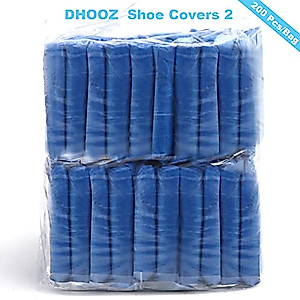 200Pcs/100Pairs Waterproof Shoe Covers Disposable Non Slip, Disposable Shoe Covers for Indoors, Premium Shoes Protectors Boot Covers, CPE Plastic Shoe Booties for Shoes Covers, Fit All Men&Women DHOOZ