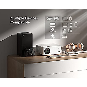 Emotn O1 5G WiFi Bluetooth Projector, 400 ANSI Lumens, Native 1080P Mini Projector 4K Supported, 300" Portable Movie Projector with Screen, Home Theater Projector Compatible with TV Stick/Phone/PC