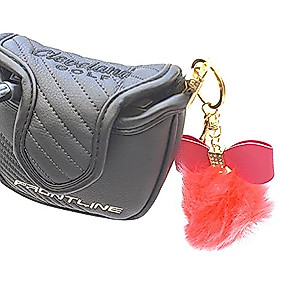 GS Soft Fur Ribbon Putter Keeper Set of 1. Gift for Golfer, Golf Accessories for Putter Cover. (Mink and Purple)