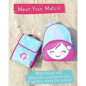 Toddler Backpack for Girls and Boys with Kids Lunch Bag - Mermaid Backpack for Girls and Lunch Bag Kids Backpack for School with Lunch Box Kids - Camp Travel Preschool Backpack - Majestic Mermaid