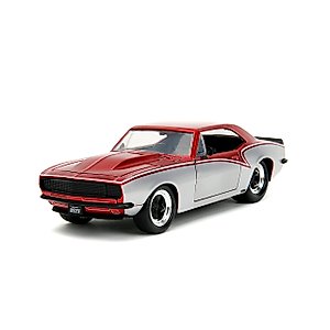 Jada 1967 Chevrolet Camaro Candy Red and Silver Metallic Bigtime Muscle Series 1/24 Diecast Model Car