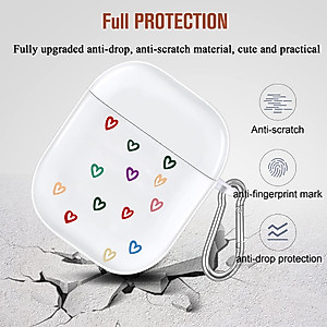 Case for Airpod Case 2nd Generation,Airpod Case Cute 1st Generation,Heart Cute Airpods Case,Clear Kawaii Airpod Case Cute Cover with Keychain for Women Girls (Mixed Heart 1st/2nd Case)