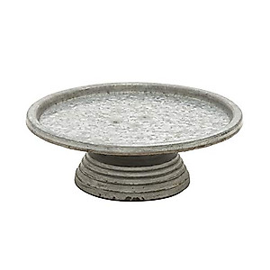 Deco 79 Metal Galvanized Cake Stand, 13" x 13" x 4", Gray