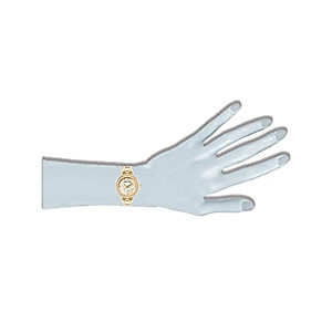 Anne Klein Women's AK/1980TMGB Diamond-Accented Dial Tan and Gold-Tone Bangle Watch