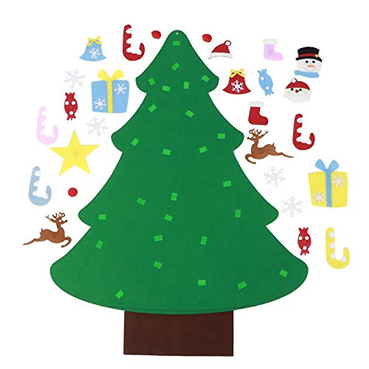 CUIFATI Felt Christmas Tree, DIY Game Could Show Kids Creativeness, Made Felt Fabric, DIY Christmas Tree with 27pcs Ornaments