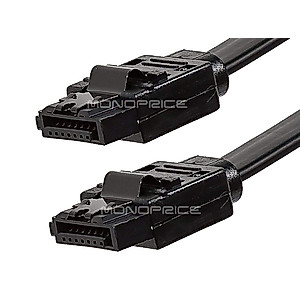 Monoprice 18inch SATA 6Gbps Cable w/Locking Latch - Black