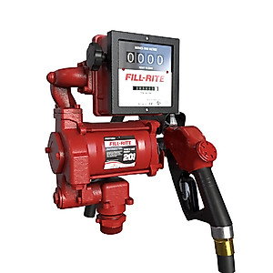 Fill-Rite FR711VA 115V 20 GPM Fuel Transfer Pump with Mechanical Meter Package, Gallons - For Gasoline, Diesel, Kerosene, Ethanol Blends, Methanol Blends & Biodiesel up to B20
