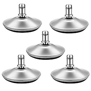 uvce Office Chair Bell Glides Replacement Swivel Caster Wheels to Fixed Stationary Castors，Adjustable Castor Low Profile Stool with Separate Self Adhesive Felt Pads 5pcs