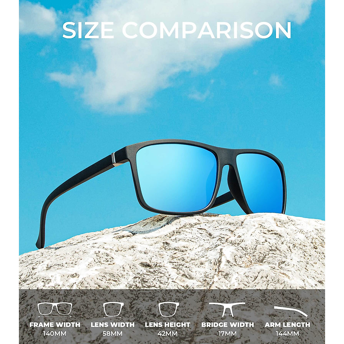 KALIYADI Polarized Sunglasses for Men and Women, Mens Sunglasses Polarized with UV Protection for Driving Fishing Golf (3 Packs)