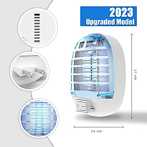 Fly Traps Indoor for Home PARSMIC Bug Zapper Mosquito Trap Electric Fly Swatter Racket Fly Zapper Updated Fly Killer – Light Blue, 6PCS